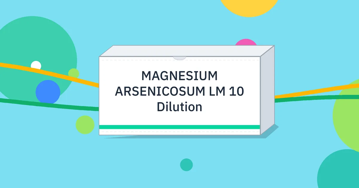 Symbolbild: Packung mit der Aufschrift MAGNESIUM ARSENICOSUM LM 10 Dilution (PZN 12936095) – Verfügbarkeit und Bezug in Apotheken in Frankfurt am Main