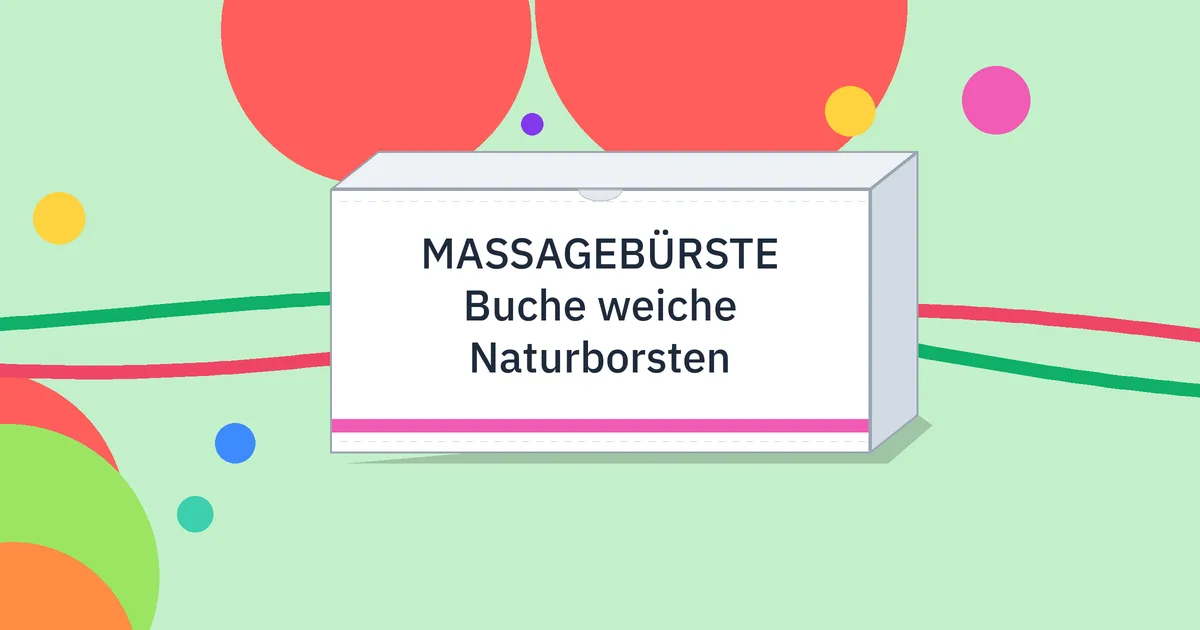 Symbolbild: Packung mit der Aufschrift MASSAGEBÜRSTE Buche weiche Naturborsten (PZN 17289714) – Verfügbarkeit und Bezug in Apotheken in Frankfurt am Main
