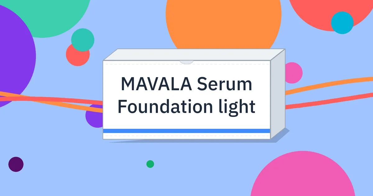 Symbolbild: Packung mit der Aufschrift MAVALA Serum Foundation light (PZN 19170118) – Verfügbarkeit und Bezug in Apotheken in Frankfurt am Main
