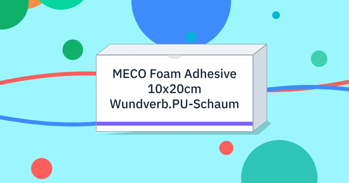 Symbolbild: Packung mit der Aufschrift MECO Foam Adhesive 10x20cm Wundverb.PU-Schaum (PZN 20090560) – Verfügbarkeit und Bezug in Apotheken in Frankfurt am Main