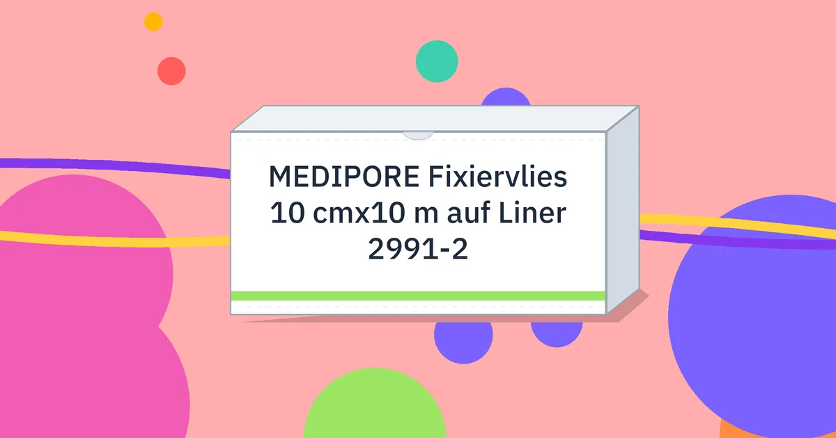 Symbolbild: Packung mit der Aufschrift MEDIPORE Fixiervlies 10 cmx10 m auf Liner 2991-2 (PZN 19798526) – Verfügbarkeit und Bezug in Apotheken in Frankfurt am Main