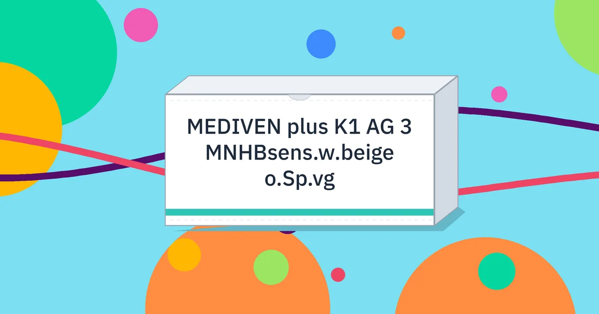 Symbolbild: Packung mit der Aufschrift MEDIVEN plus K1 AG 3 MNHBsens.w.beige o.Sp.vg (PZN 16072697) – Verfügbarkeit und Bezug in Apotheken in Frankfurt am Main