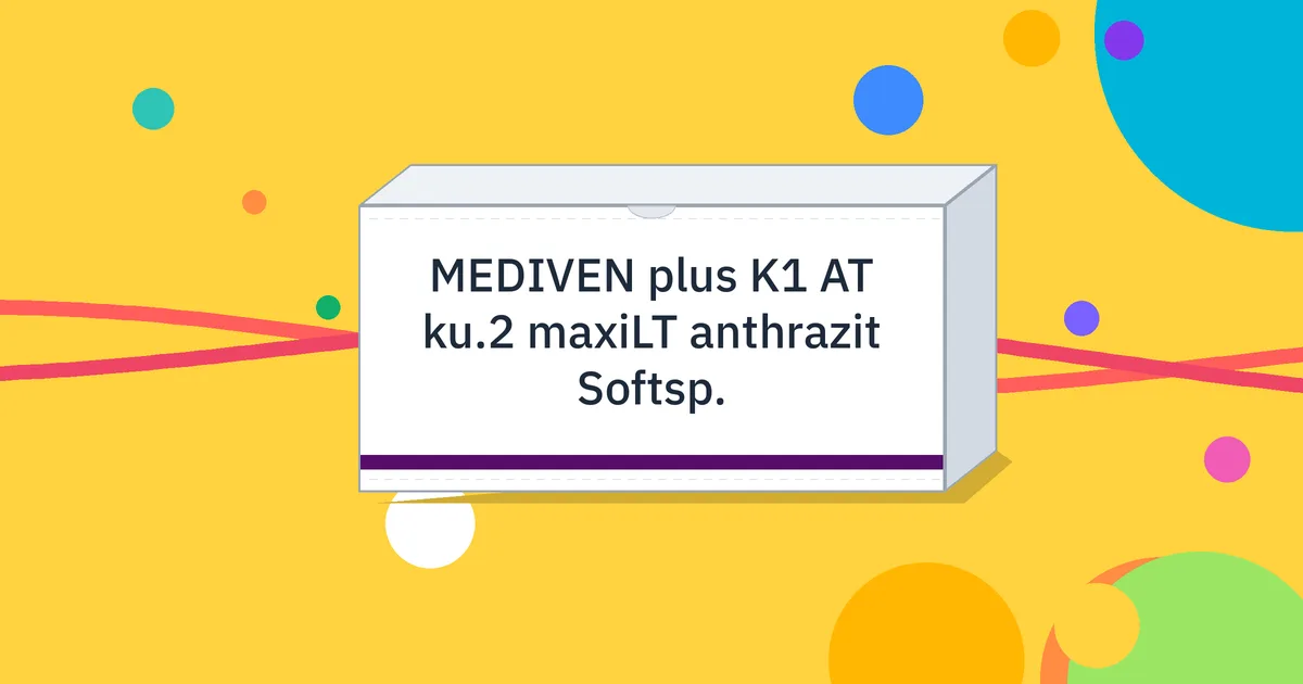 Symbolbild: Packung mit der Aufschrift MEDIVEN plus K1 AT ku.2 maxiLT anthrazit Softsp. (PZN 15068908) – Verfügbarkeit und Bezug in Apotheken in Frankfurt am Main