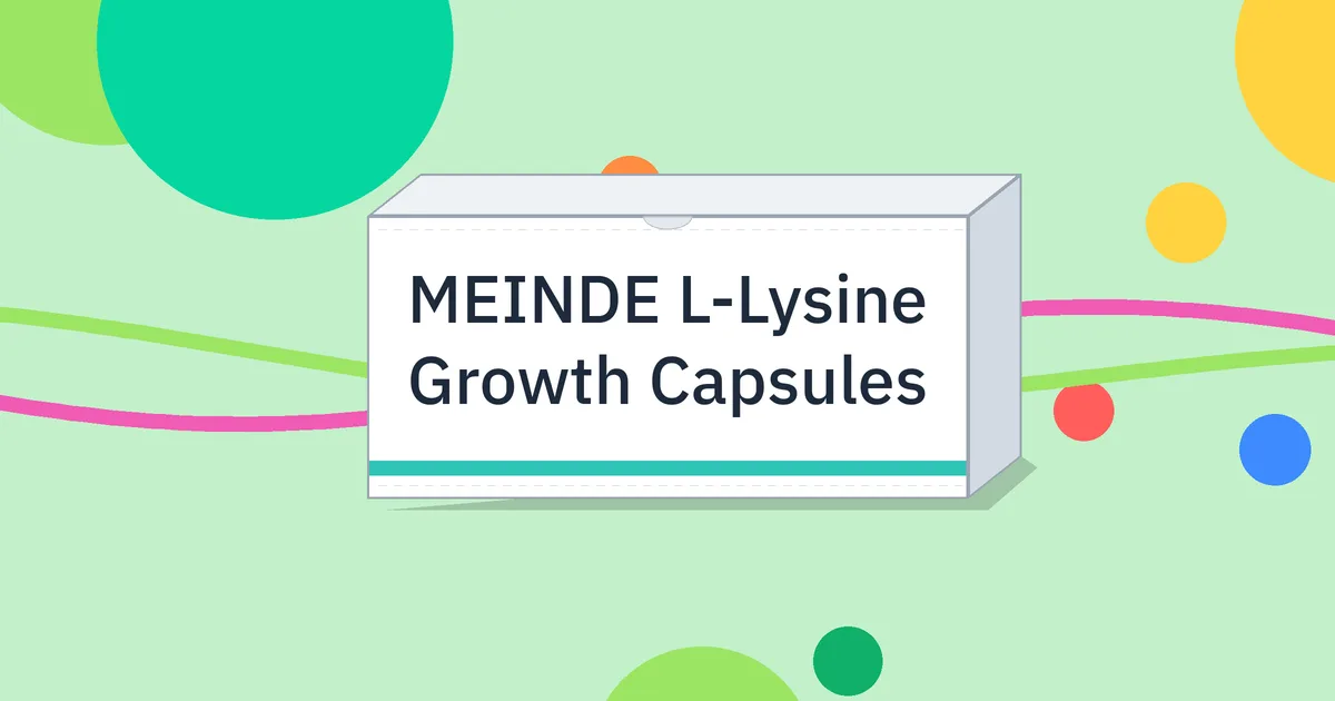 Symbolbild: Packung mit der Aufschrift MEINDE L-Lysine Growth Capsules (PZN 20104492) – Verfügbarkeit und Bezug in Apotheken in Frankfurt am Main