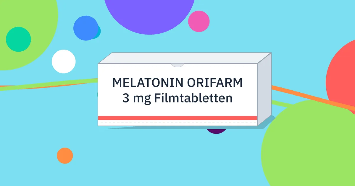 Symbolbild: Packung mit der Aufschrift MELATONIN ORIFARM 3 mg Filmtabletten (PZN 20002136) – Verfügbarkeit und Bezug in Apotheken in Frankfurt am Main
