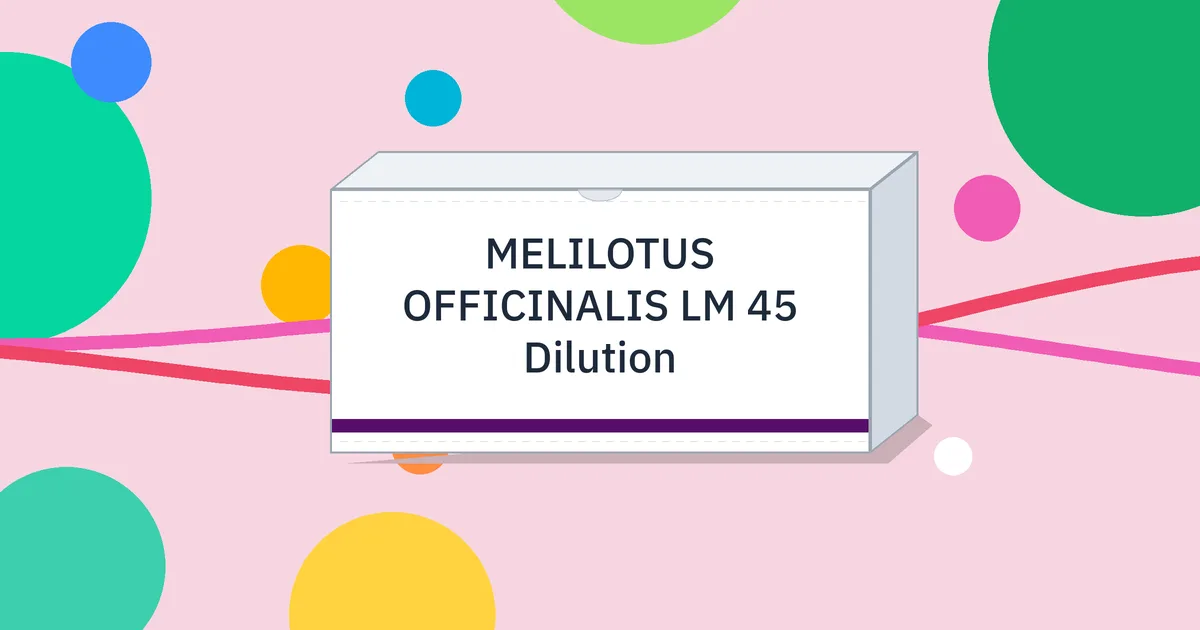 Symbolbild: Packung mit der Aufschrift MELILOTUS OFFICINALIS LM 45 Dilution (PZN 13603094) – Verfügbarkeit und Bezug in Apotheken in Frankfurt am Main