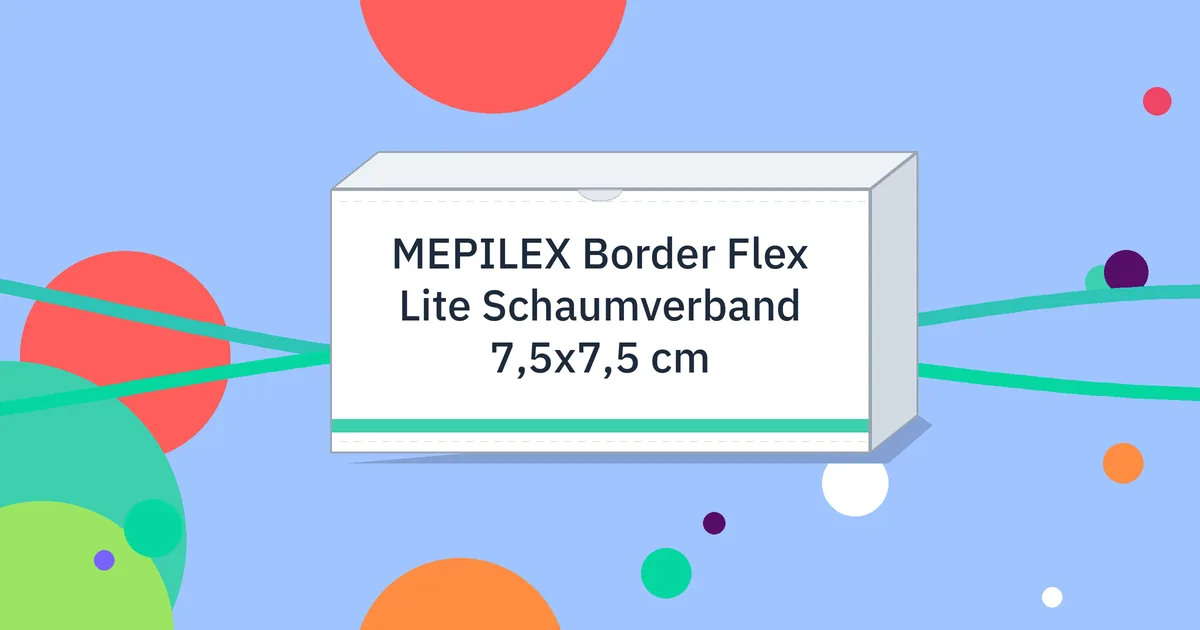 Symbolbild: Packung mit der Aufschrift MEPILEX Border Flex Lite Schaumverband 7,5x7,5 cm (PZN 19132299) – Verfügbarkeit und Bezug in Apotheken in Frankfurt am Main