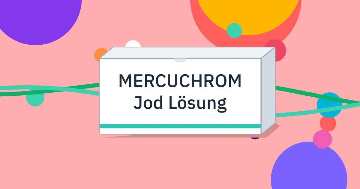 Symbolbild: Packung mit der Aufschrift MERCUCHROM Jod Lösung (PZN 11320363) – Verfügbarkeit und Bezug in Apotheken in Frankfurt am Main