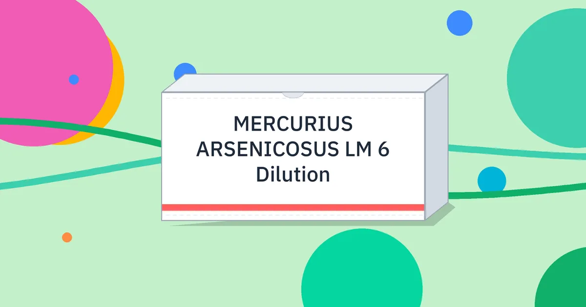 Symbolbild: Packung mit der Aufschrift MERCURIUS ARSENICOSUS LM 6 Dilution (PZN 13606017) – Verfügbarkeit und Bezug in Apotheken in Frankfurt am Main