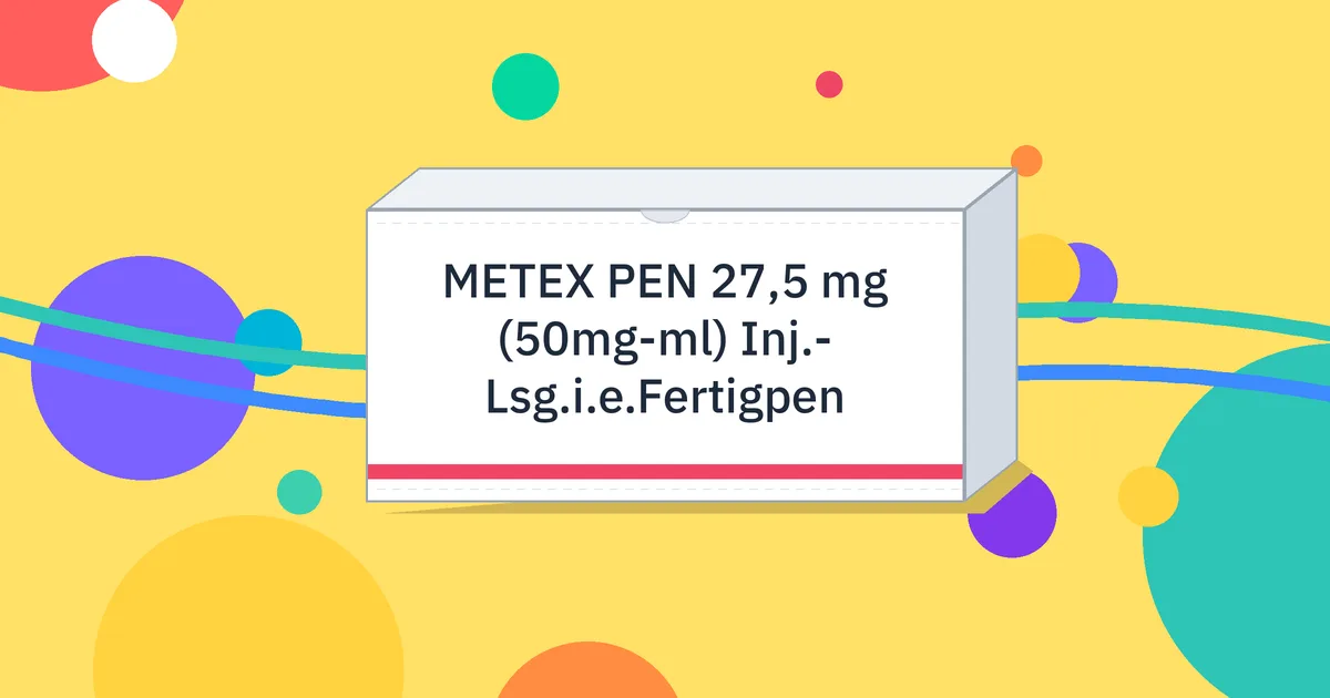 Symbolbild: Packung mit der Aufschrift METEX PEN 27,5 mg (50mg-ml) Inj.-Lsg.i.e.Fertigpen (PZN 09668490) – Verfügbarkeit und Bezug in Apotheken in Frankfurt am Main