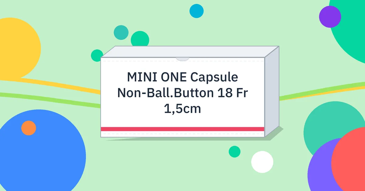 Symbolbild: Packung mit der Aufschrift MINI ONE Capsule Non-Ball.Button 18 Fr 1,5cm (PZN 14343778) – Verfügbarkeit und Bezug in Apotheken in Frankfurt am Main