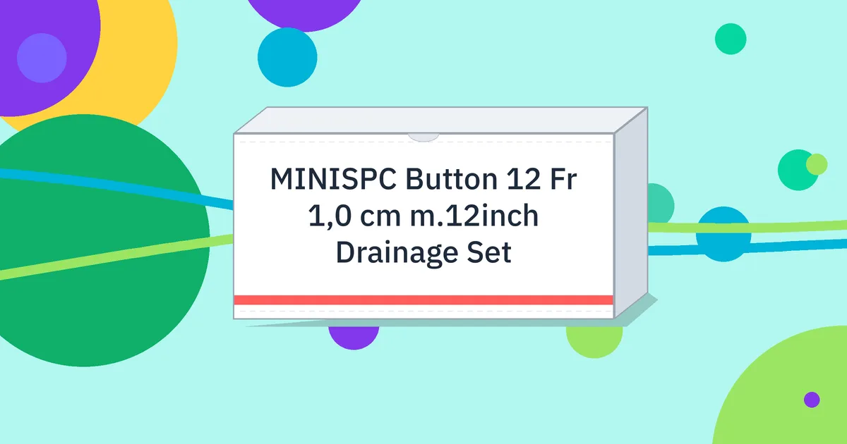 Symbolbild: Packung mit der Aufschrift MINISPC Button 12 Fr 1,0 cm m.12inch Drainage Set (PZN 20820403) – Verfügbarkeit und Bezug in Apotheken in Frankfurt am Main