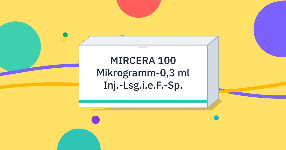 Symbolbild: Packung mit der Aufschrift MIRCERA 100 Mikrogramm-0,3 ml Inj.-Lsg.i.e.F.-Sp. (PZN 06126050) – Verfügbarkeit und Bezug in Apotheken in Frankfurt am Main