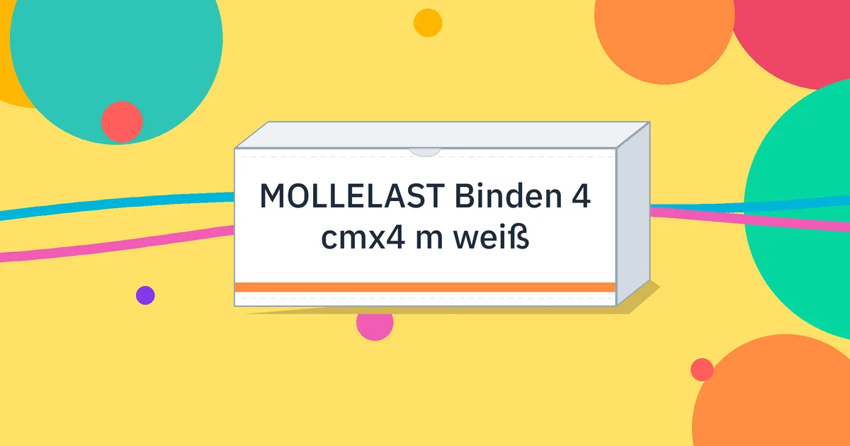 Symbolbild: Packung mit der Aufschrift MOLLELAST Binden 4 cmx4 m weiß (PZN 04781477) – Verfügbarkeit und Bezug in Apotheken in Frankfurt am Main