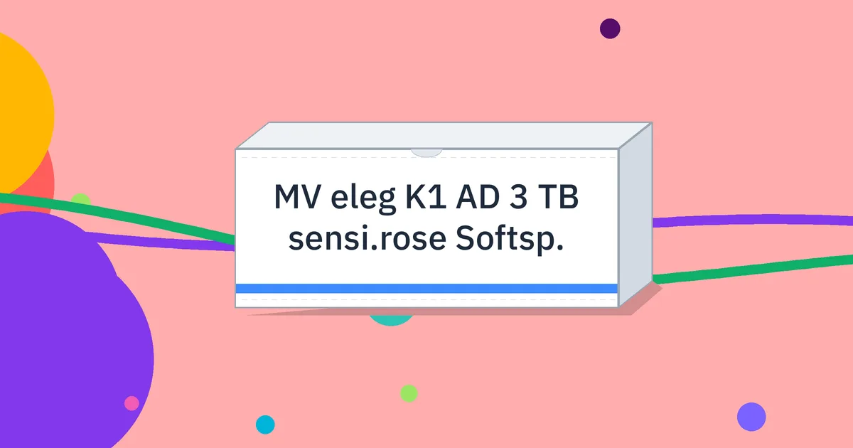 Symbolbild: Packung mit der Aufschrift MV eleg K1 AD 3 TB sensi.rose Softsp. (PZN 14684918) – Verfügbarkeit und Bezug in Apotheken in Frankfurt am Main