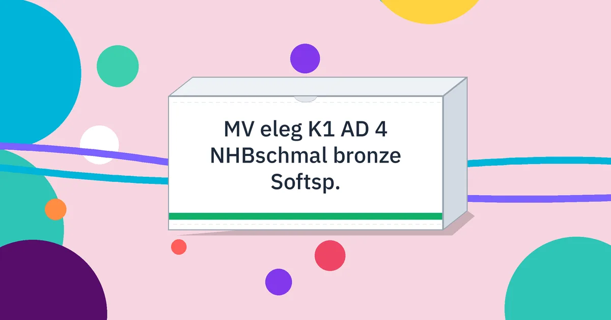 Symbolbild: Packung mit der Aufschrift MV eleg K1 AD 4 NHBschmal bronze Softsp. (PZN 15673851) – Verfügbarkeit und Bezug in Apotheken in Frankfurt am Main