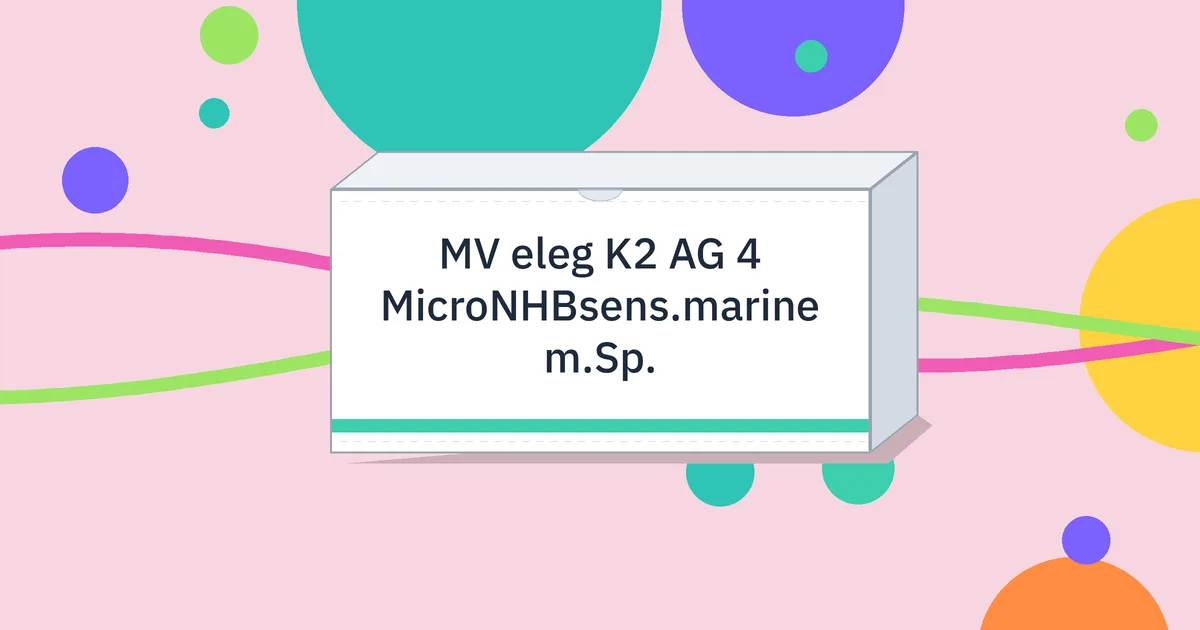 Symbolbild: Packung mit der Aufschrift MV eleg K2 AG 4 MicroNHBsens.marine m.Sp. (PZN 15724554) – Verfügbarkeit und Bezug in Apotheken in Frankfurt am Main