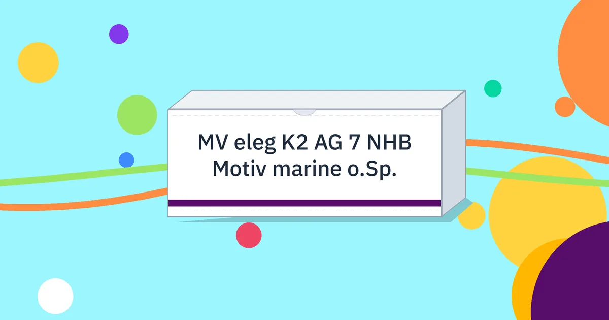 Symbolbild: Packung mit der Aufschrift MV eleg K2 AG 7 NHB Motiv marine o.Sp. (PZN 15722905) – Verfügbarkeit und Bezug in Apotheken in Frankfurt am Main
