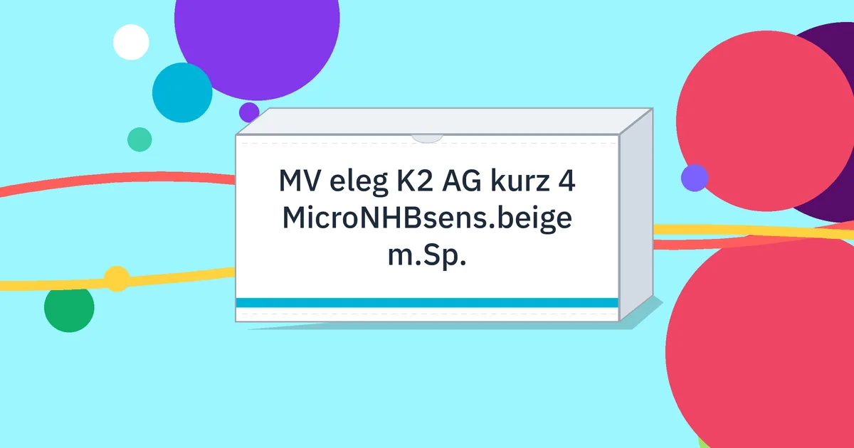 Symbolbild: Packung mit der Aufschrift MV eleg K2 AG kurz 4 MicroNHBsens.beige m.Sp. (PZN 15710285) – Verfügbarkeit und Bezug in Apotheken in Frankfurt am Main