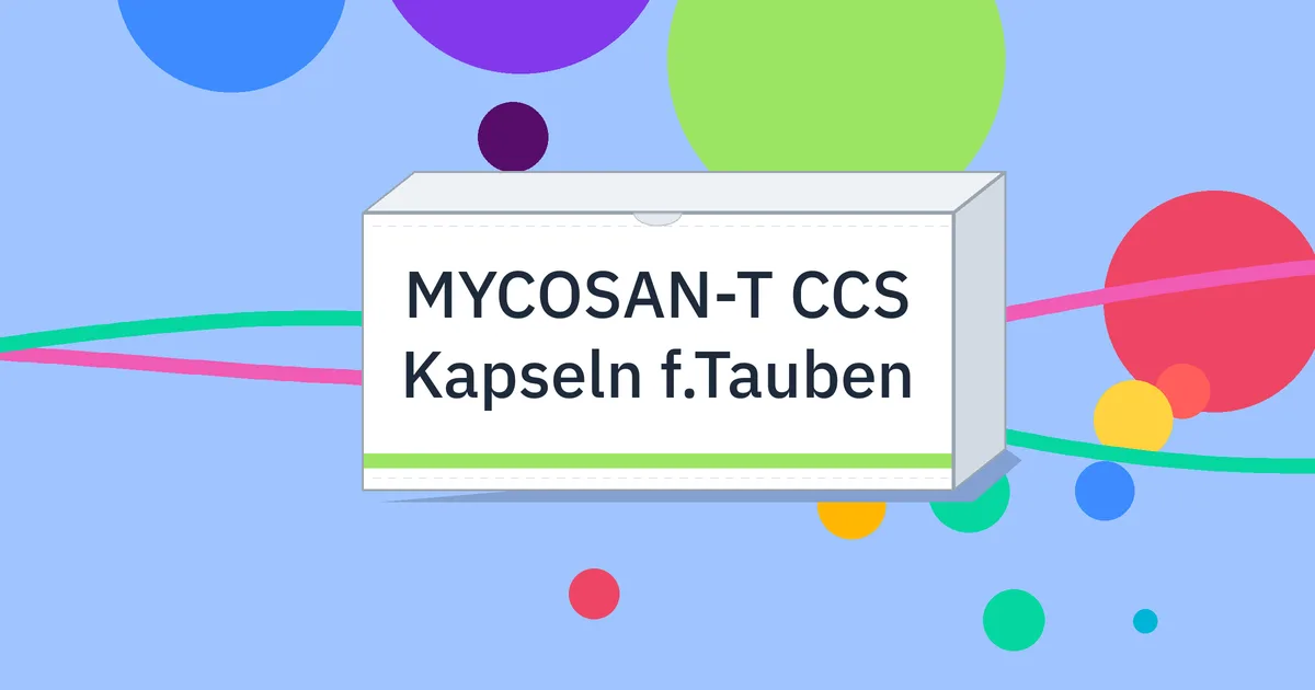 Symbolbild: Packung mit der Aufschrift MYCOSAN-T CCS Kapseln f.Tauben (PZN 04007364) – Verfügbarkeit und Bezug in Apotheken in Frankfurt am Main