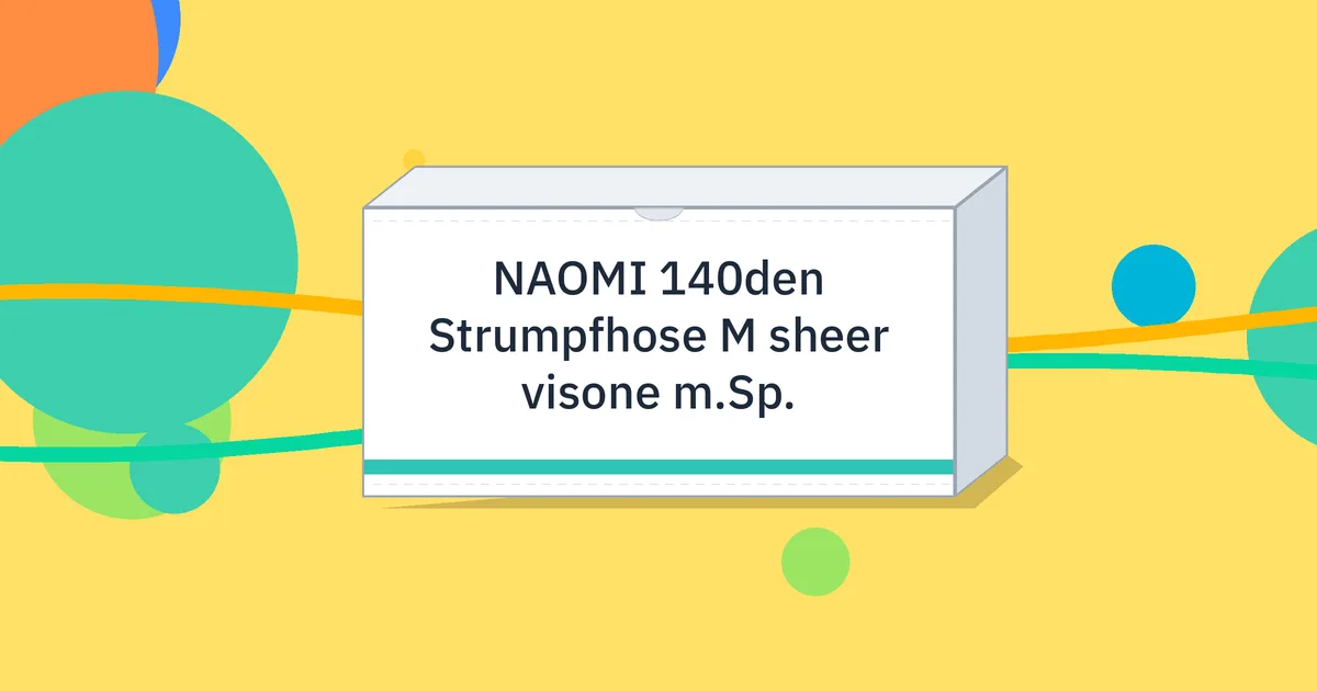 Symbolbild: Packung mit der Aufschrift NAOMI 140den Strumpfhose M sheer visone m.Sp. (PZN 16177982) – Verfügbarkeit und Bezug in Apotheken in Frankfurt am Main