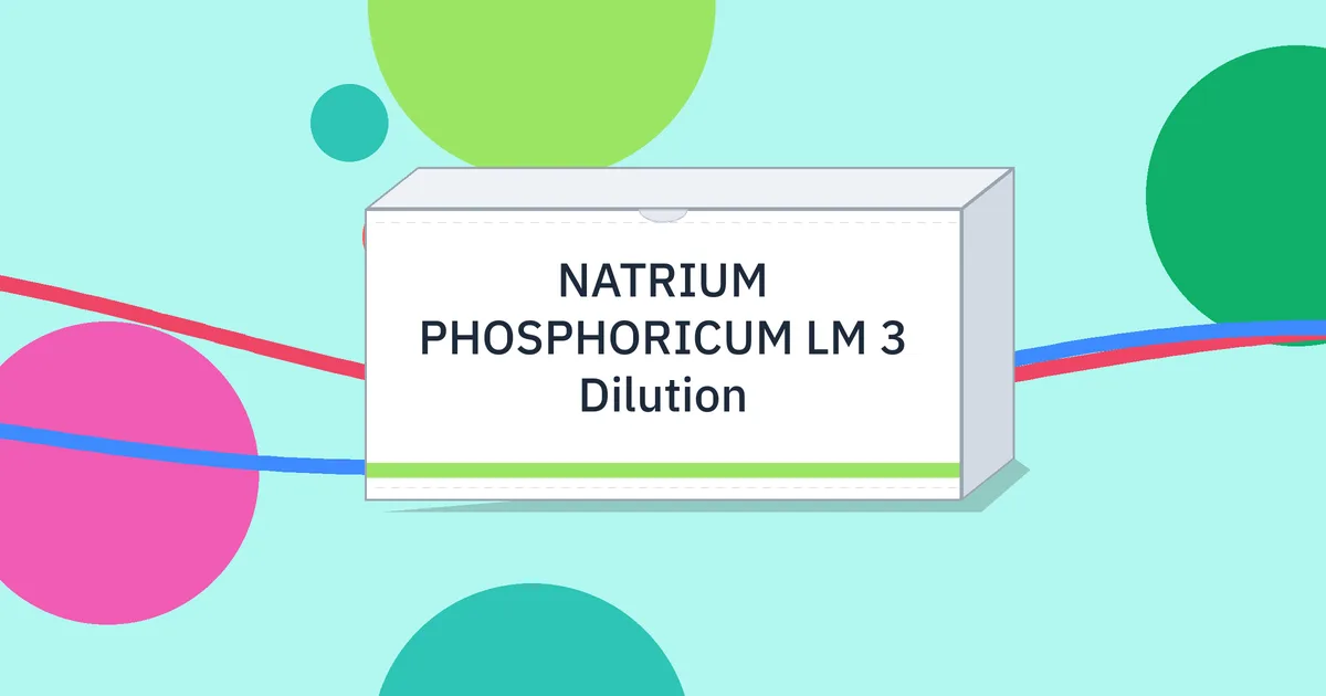 Symbolbild: Packung mit der Aufschrift NATRIUM PHOSPHORICUM LM 3 Dilution (PZN 09429911) – Verfügbarkeit und Bezug in Apotheken in Frankfurt am Main