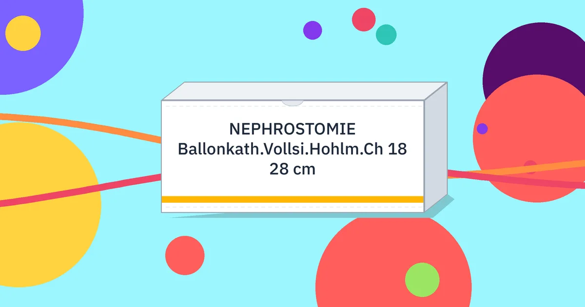 Symbolbild: Packung mit der Aufschrift NEPHROSTOMIE Ballonkath.Vollsi.Hohlm.Ch 18 28 cm (PZN 00443393) – Verfügbarkeit und Bezug in Apotheken in Frankfurt am Main