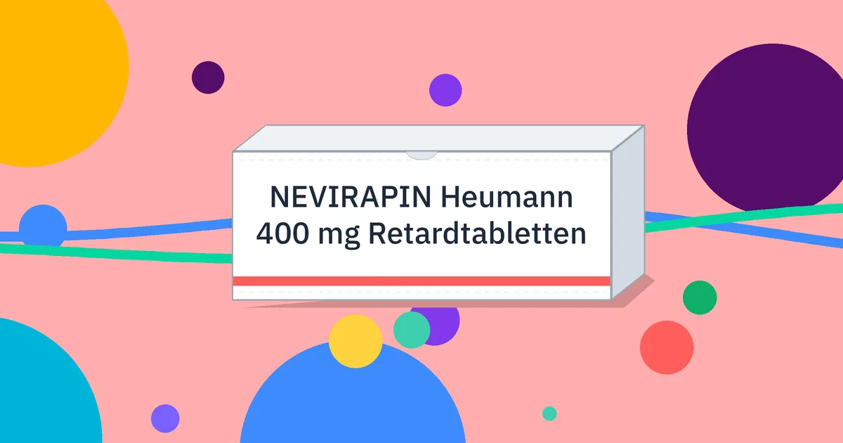 Symbolbild: Packung mit der Aufschrift NEVIRAPIN Heumann 400 mg Retardtabletten (PZN 14041592) – Verfügbarkeit und Bezug in Apotheken in Frankfurt am Main