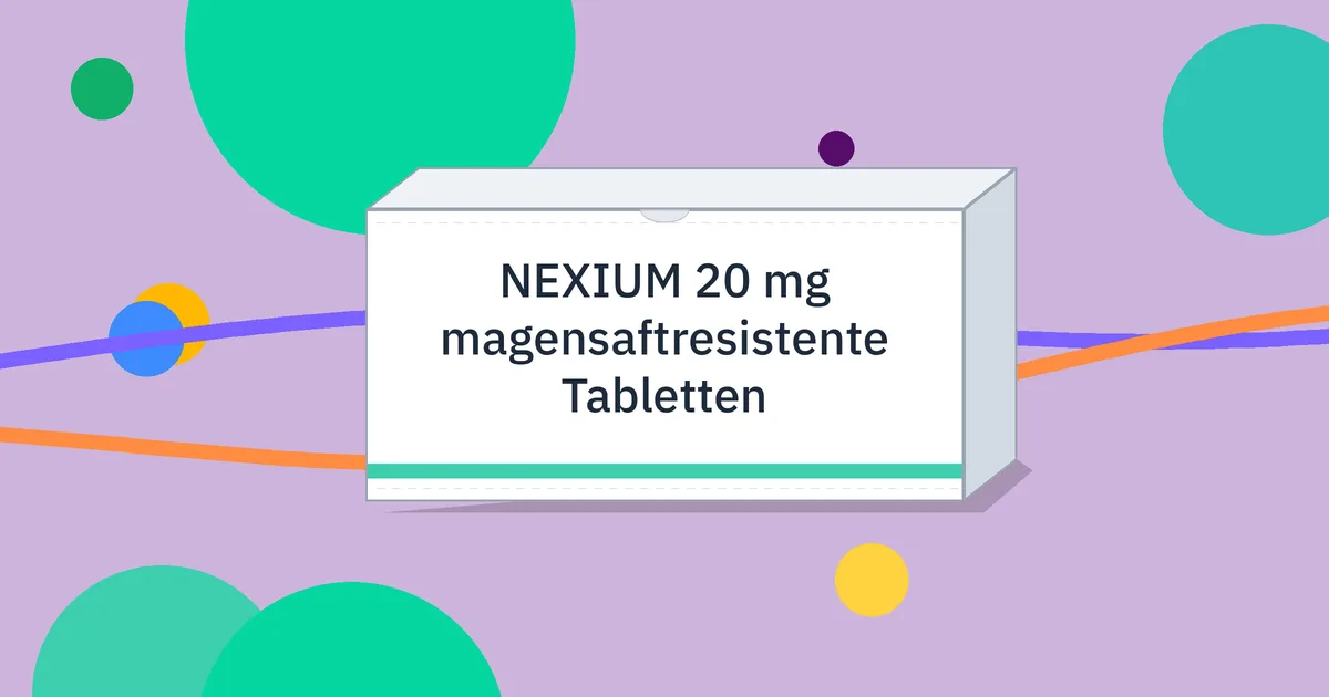 Symbolbild: Packung mit der Aufschrift NEXIUM 20 mg magensaftresistente Tabletten (PZN 17883512) – Verfügbarkeit und Bezug in Apotheken in Frankfurt am Main