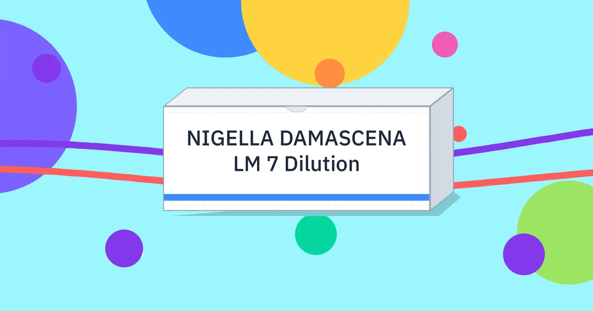 Symbolbild: Packung mit der Aufschrift NIGELLA DAMASCENA LM 7 Dilution (PZN 13618115) – Verfügbarkeit und Bezug in Apotheken in Frankfurt am Main