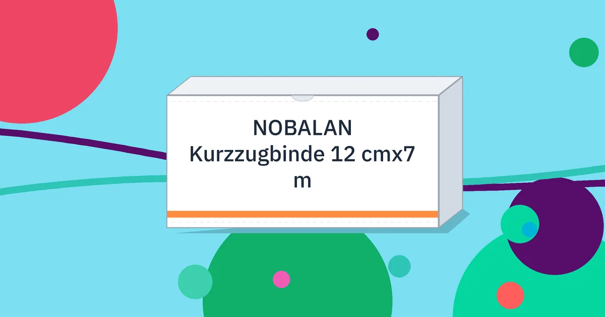 Symbolbild: Packung mit der Aufschrift NOBALAN Kurzzugbinde 12 cmx7 m (PZN 01620466) – Verfügbarkeit und Bezug in Apotheken in Frankfurt am Main