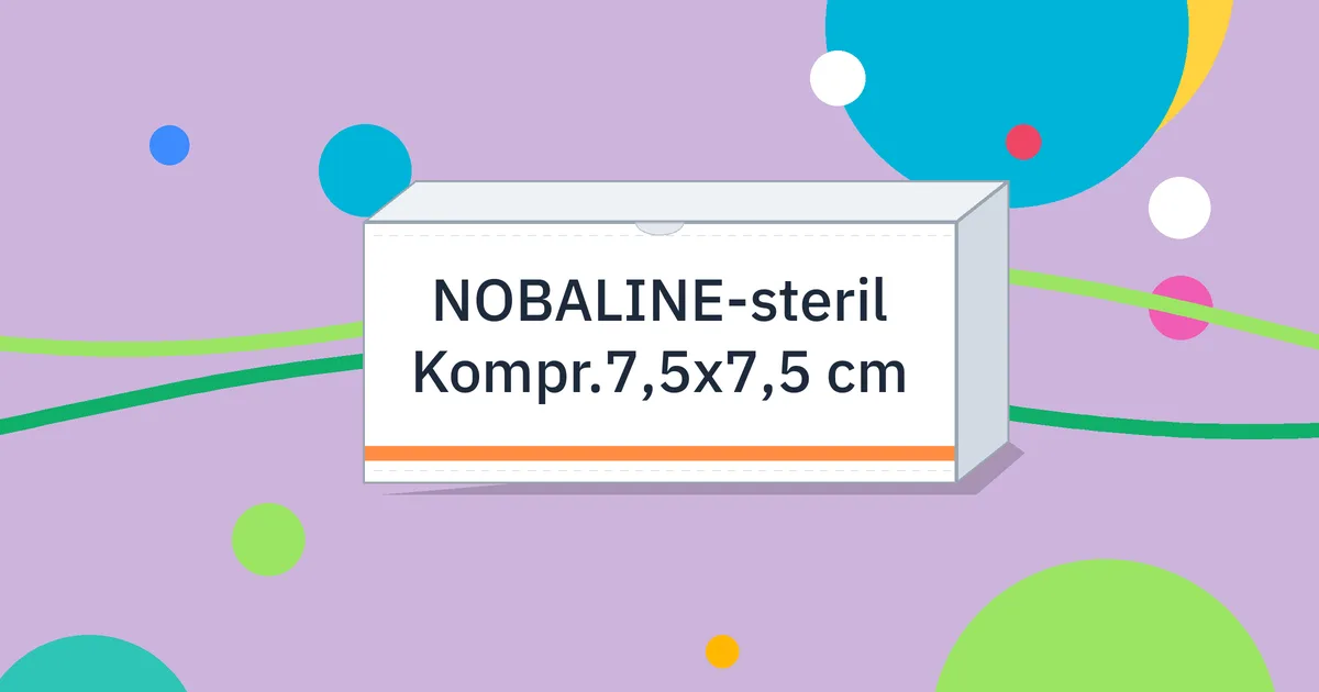 Symbolbild: Packung mit der Aufschrift NOBALINE-steril Kompr.7,5x7,5 cm (PZN 16029069) – Verfügbarkeit und Bezug in Apotheken in Frankfurt am Main