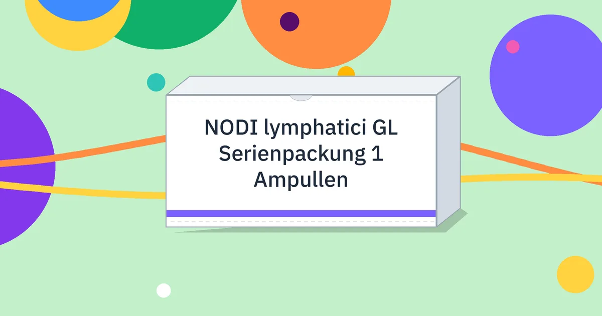 Symbolbild: Packung mit der Aufschrift NODI lymphatici GL Serienpackung 1 Ampullen (PZN 02486194) – Verfügbarkeit und Bezug in Apotheken in Frankfurt am Main