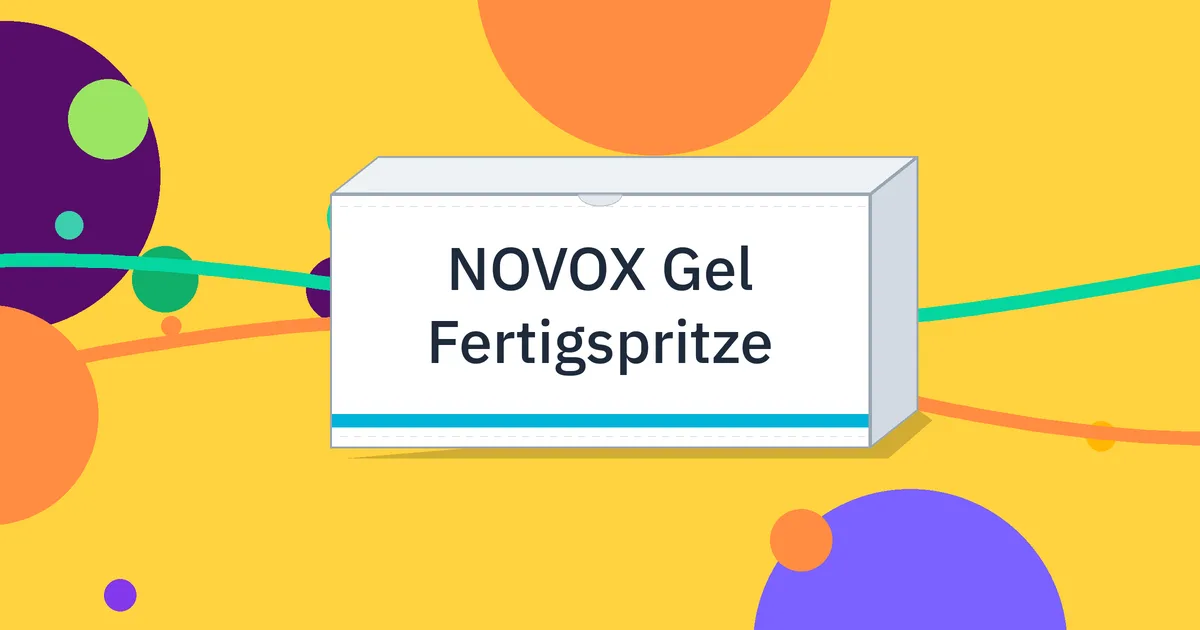 Symbolbild: Packung mit der Aufschrift NOVOX Gel Fertigspritze (PZN 18650313) – Verfügbarkeit und Bezug in Apotheken in Frankfurt am Main