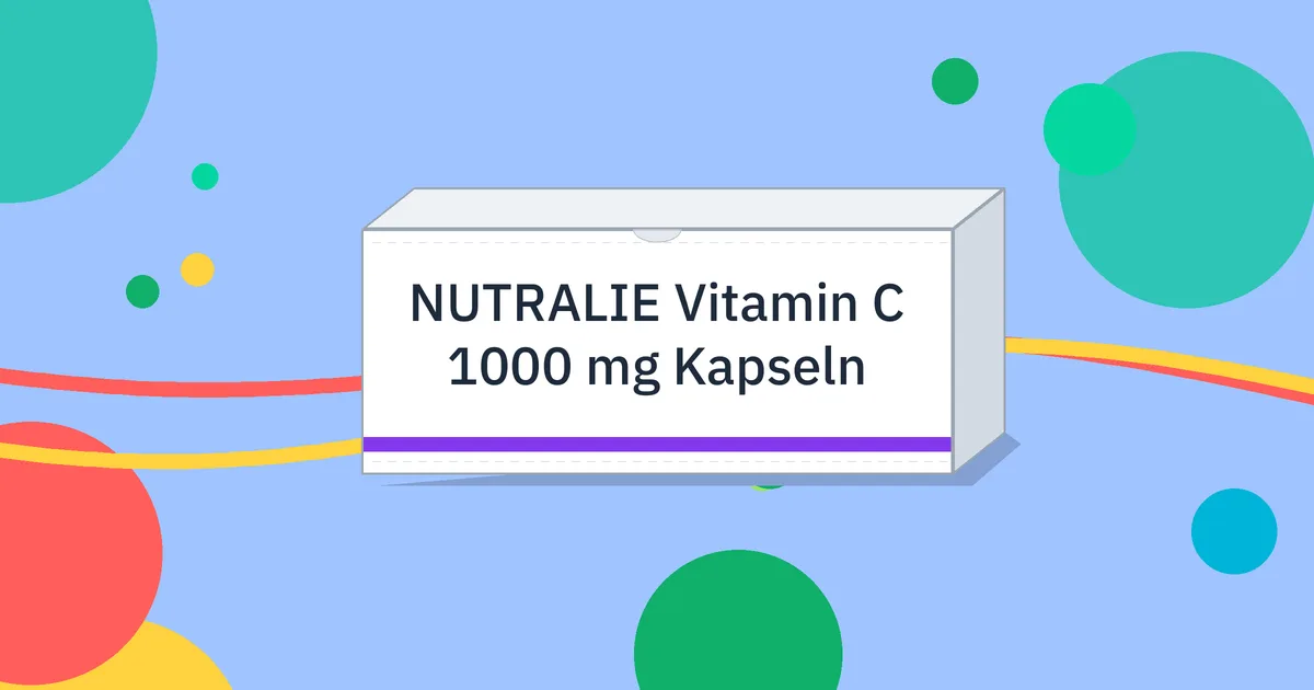 Symbolbild: Packung mit der Aufschrift NUTRALIE Vitamin C 1000 mg Kapseln (PZN 18408084) – Verfügbarkeit und Bezug in Apotheken in Frankfurt am Main