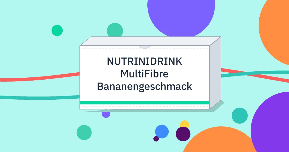 Symbolbild: Packung mit der Aufschrift NUTRINIDRINK MultiFibre Bananengeschmack (PZN 06327506) – Verfügbarkeit und Bezug in Apotheken in Frankfurt am Main