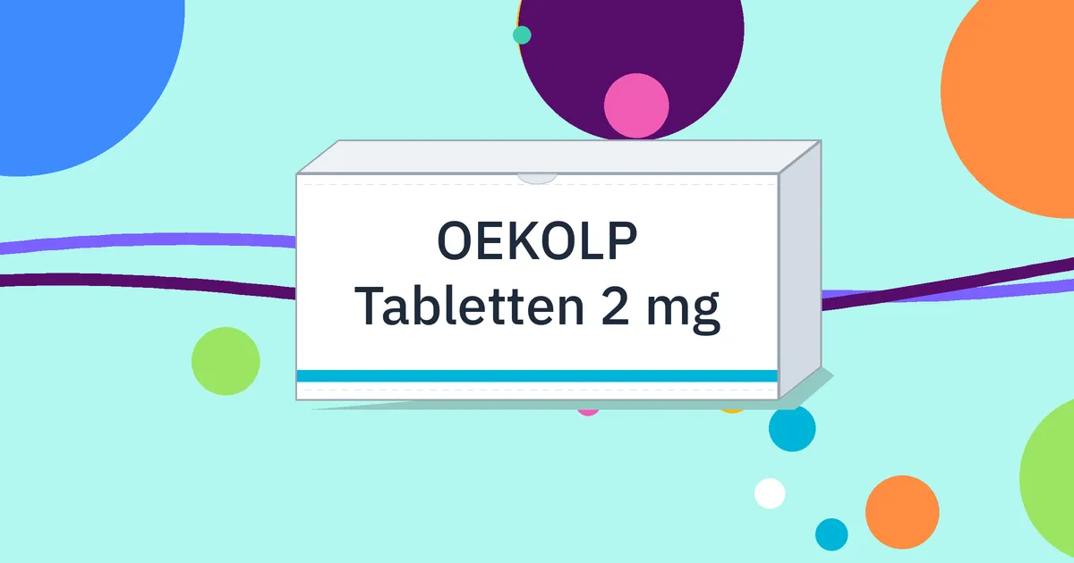 Symbolbild: Packung mit der Aufschrift OEKOLP Tabletten 2 mg (PZN 06884939) – Verfügbarkeit und Bezug in Apotheken in Frankfurt am Main