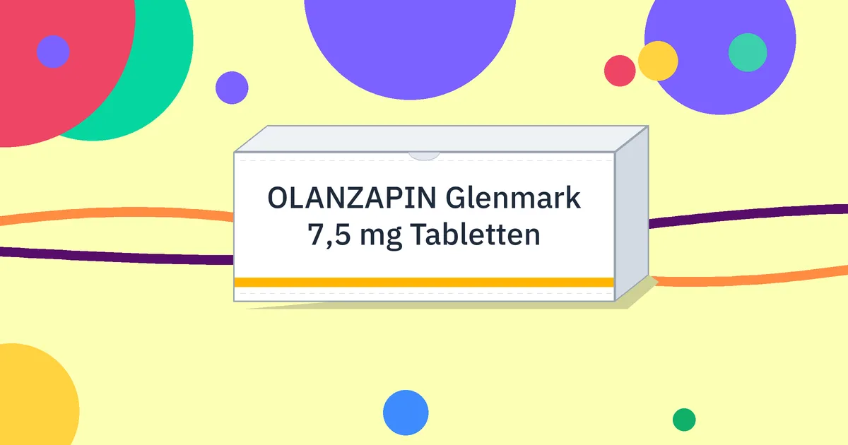 Symbolbild: Packung mit der Aufschrift OLANZAPIN Glenmark 7,5 mg Tabletten (PZN 09465982) – Verfügbarkeit und Bezug in Apotheken in Frankfurt am Main