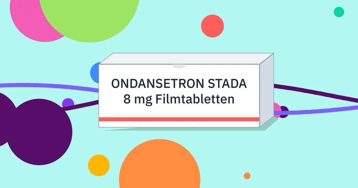 Symbolbild: Packung mit der Aufschrift ONDANSETRON STADA 8 mg Filmtabletten (PZN 19976117) – Verfügbarkeit und Bezug in Apotheken in Frankfurt am Main