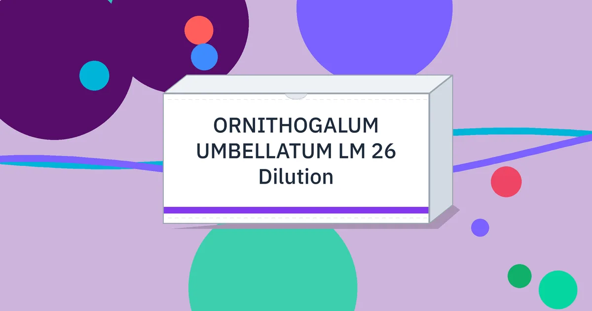 Symbolbild: Packung mit der Aufschrift ORNITHOGALUM UMBELLATUM LM 26 Dilution (PZN 12973653) – Verfügbarkeit und Bezug in Apotheken in Frankfurt am Main