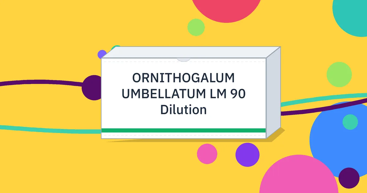 Symbolbild: Packung mit der Aufschrift ORNITHOGALUM UMBELLATUM LM 90 Dilution (PZN 12973794) – Verfügbarkeit und Bezug in Apotheken in Frankfurt am Main