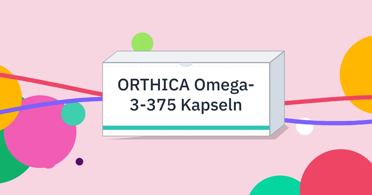 Symbolbild: Packung mit der Aufschrift ORTHICA Omega-3-375 Kapseln (PZN 16392456) – Verfügbarkeit und Bezug in Apotheken in Frankfurt am Main