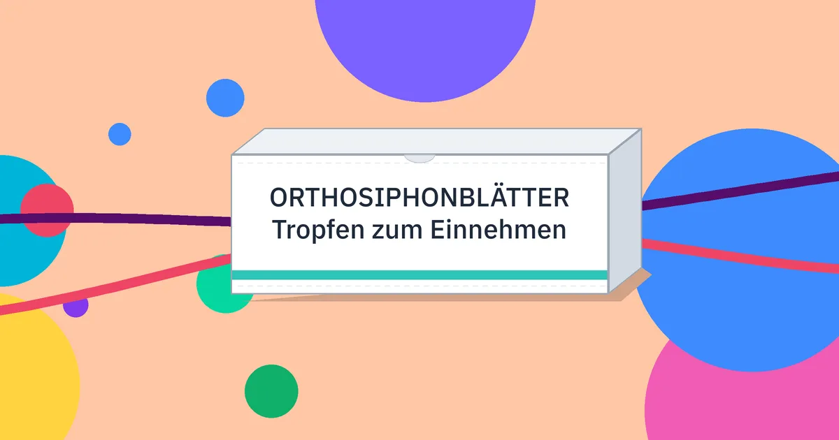 Symbolbild: Packung mit der Aufschrift ORTHOSIPHONBLÄTTER Tropfen zum Einnehmen (PZN 11365928) – Verfügbarkeit und Bezug in Apotheken in Frankfurt am Main