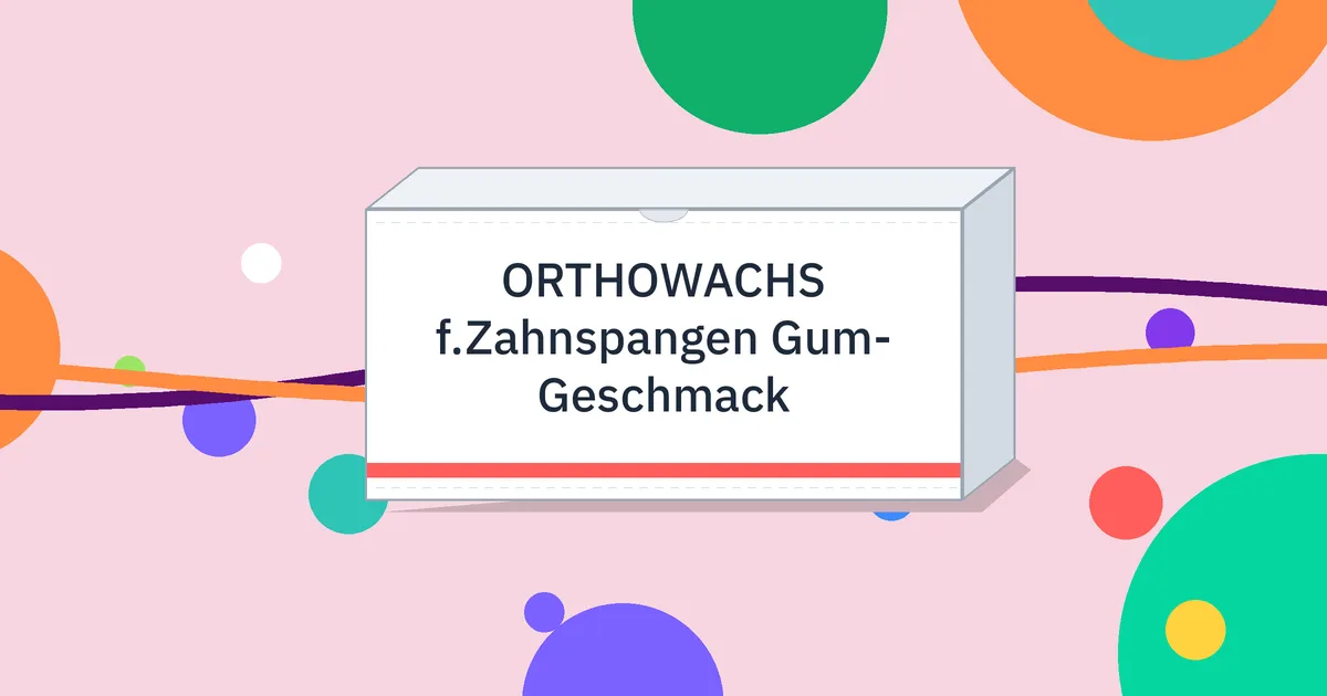 Symbolbild: Packung mit der Aufschrift ORTHOWACHS f.Zahnspangen Gum-Geschmack (PZN 16152858) – Verfügbarkeit und Bezug in Apotheken in Frankfurt am Main