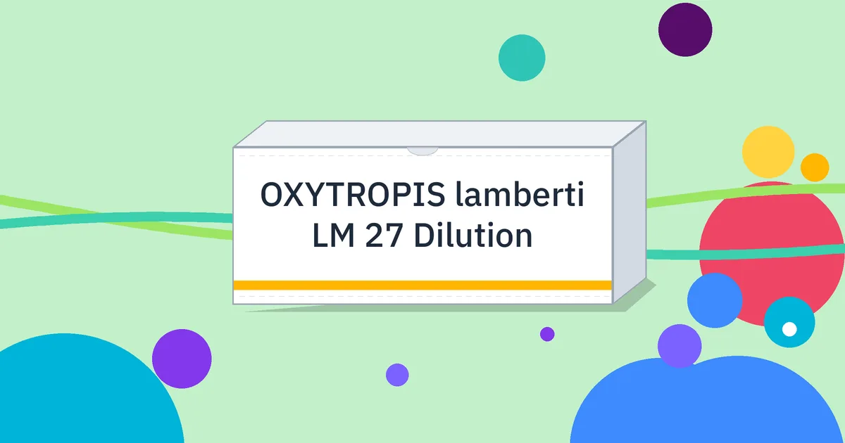 Symbolbild: Packung mit der Aufschrift OXYTROPIS lamberti LM 27 Dilution (PZN 13630062) – Verfügbarkeit und Bezug in Apotheken in Frankfurt am Main