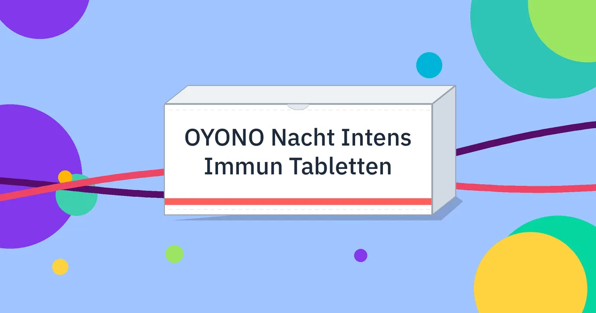 Symbolbild: Packung mit der Aufschrift OYONO Nacht Intens Immun Tabletten (PZN 19153031) – Verfügbarkeit und Bezug in Apotheken in Frankfurt am Main