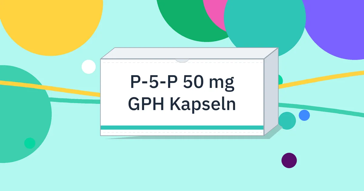 Symbolbild: Packung mit der Aufschrift P-5-P 50 mg GPH Kapseln (PZN 16935394) – Verfügbarkeit und Bezug in Apotheken in Frankfurt am Main