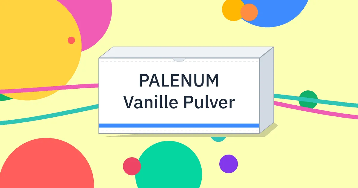 Symbolbild: Packung mit der Aufschrift PALENUM Vanille Pulver (PZN 12737668) – Verfügbarkeit und Bezug in Apotheken in Frankfurt am Main