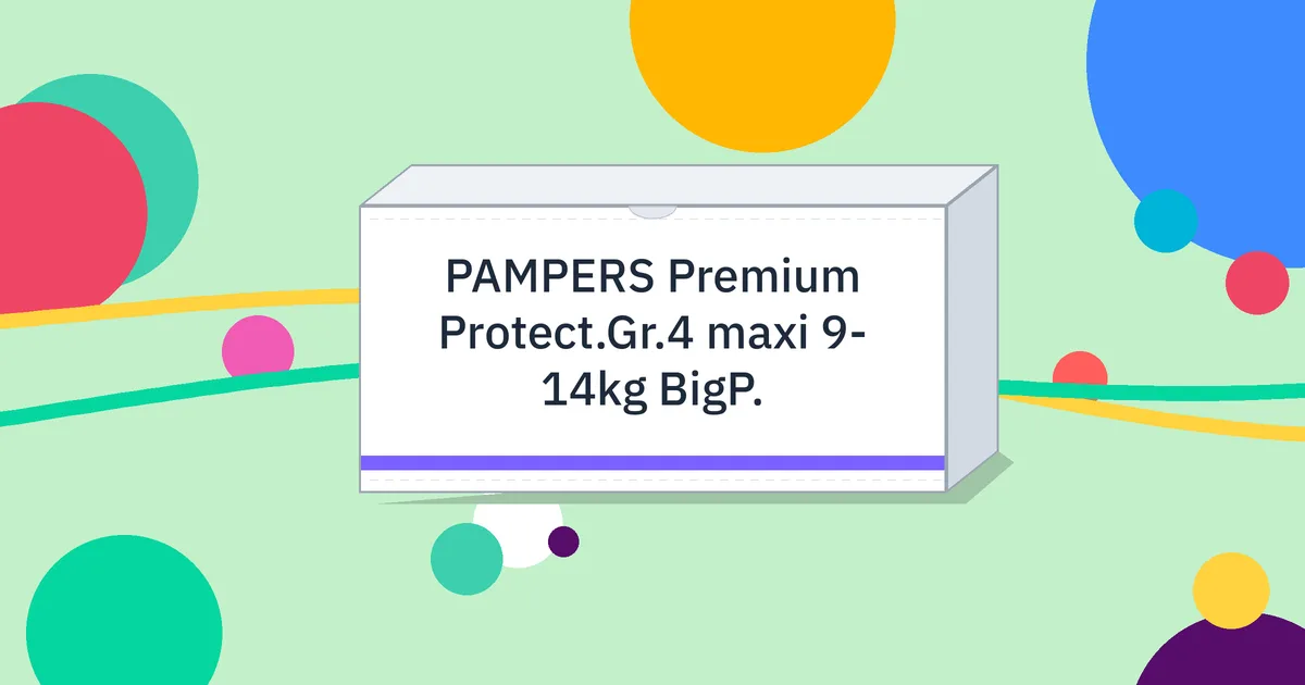 Symbolbild: Packung mit der Aufschrift PAMPERS Premium Protect.Gr.4 maxi 9-14kg BigP. (PZN 17970748) – Verfügbarkeit und Bezug in Apotheken in Frankfurt am Main