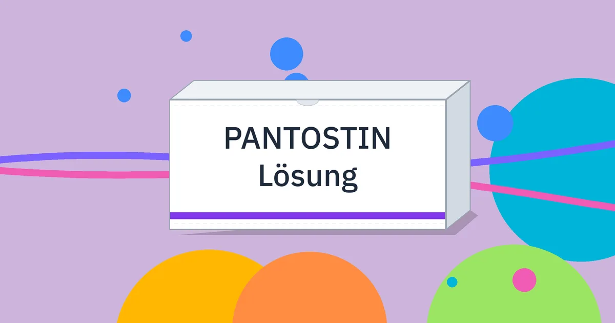 Symbolbild: Packung mit der Aufschrift PANTOSTIN Lösung (PZN 08666810) – Verfügbarkeit und Bezug in Apotheken in Frankfurt am Main